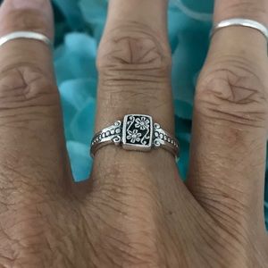 Jewelry | Sterling Silver Flower With Scroll And Dots Ring | Poshmark